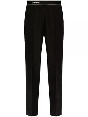 Casablanca Pressed-crease Virgin Wool Trousers - Black