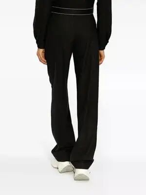 Casablanca Pressed-crease Virgin Wool Trousers - Black
