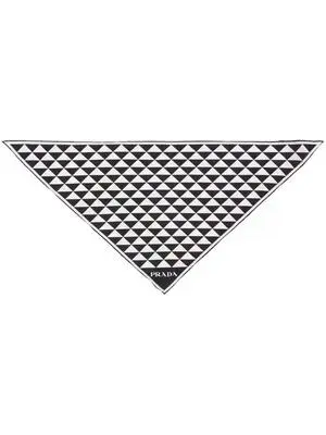 Prada Geometric-print Silk Scarf - Black