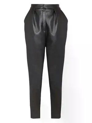 Balmain High-waisted Faux Leather Trousers