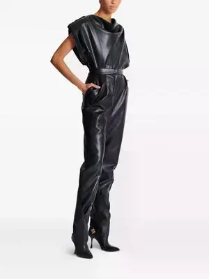 Balmain High-waisted Faux Leather Trousers