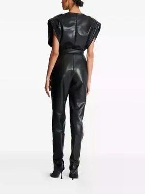 Balmain High-waisted Faux Leather Trousers
