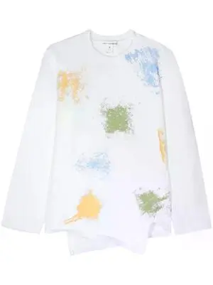 Comme Des Garçons Spray-paint-effect Asymmetric Jumper