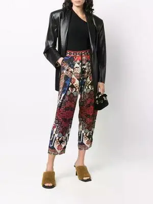 Balmain Abstract Pattern-print Cropped Trousers