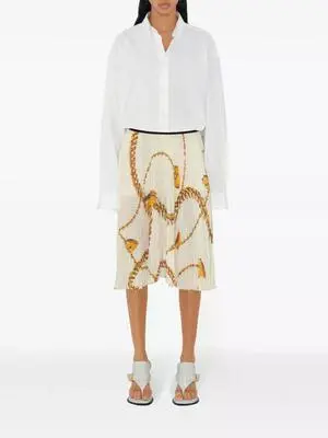 Burberry Pleated Jersey Skirt With Shield Hardware Print