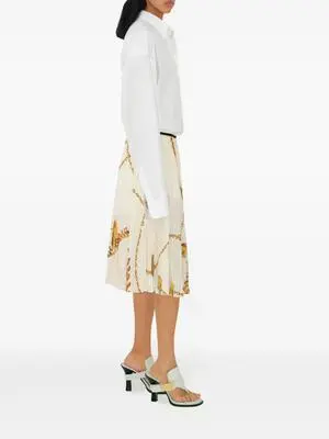 Burberry Pleated Jersey Skirt With Shield Hardware Print