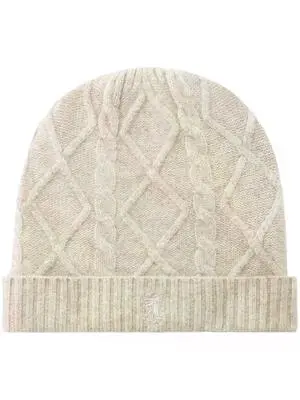 Pringle Of Scotland Cable-knit Cashmere Beanie - Neutrals
