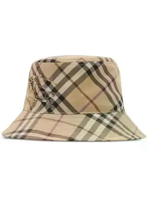 Burberry Checked Bucket Hat - Neutrals