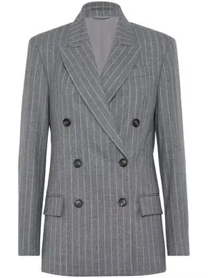 Brunello Cucinelli Pinstripe Double-breasted Blazer