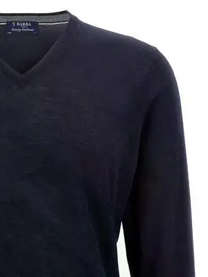 BARBA NAPOLI V-neck Knitted Jumper - Blue