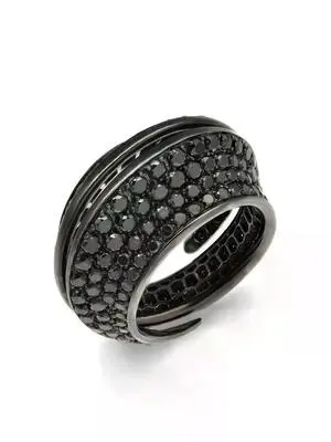 LILY GABRIELLA 18kt Gold Spira Diamond Ring - Black
