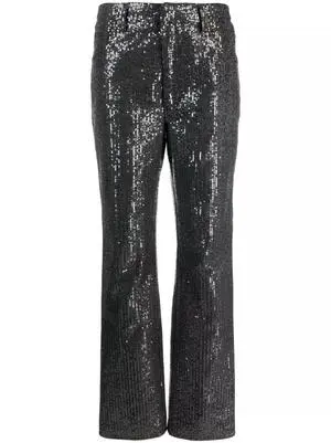 ROTATE BY BIRGER CHRISTENSEN High-waisted Sequin-embellished Jeans