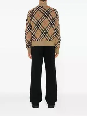 Burberry Vintage Check Wool Mohair Blend Zip-up Cardigan - Neutrals
