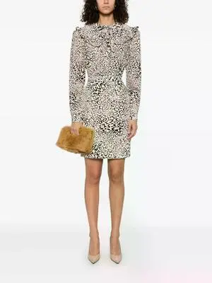 Alessandra Rich Leopard-print Silk Mini Skirt