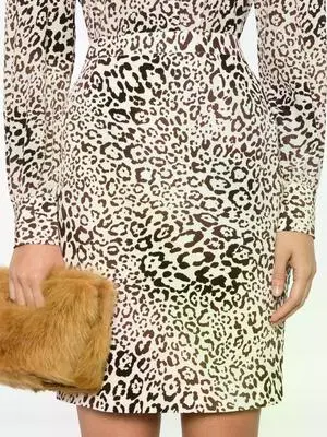 Alessandra Rich Leopard-print Silk Mini Skirt