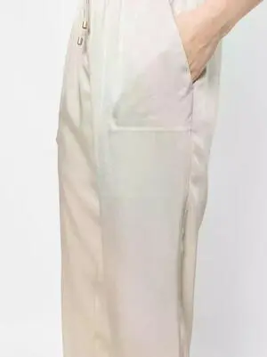 Lorena Antoniazzi Beige Satin Drawstring Waist Track Pants