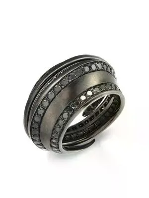 LILY GABRIELLA 18kt Gold Spira Diamond Ring - Black
