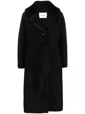 YVES SALOMON Belted Felted-wool Coat