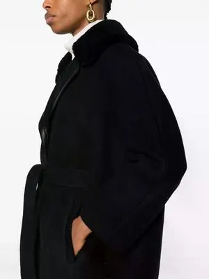 YVES SALOMON Belted Felted-wool Coat