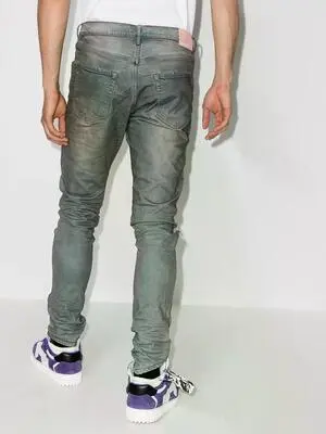 PURPLE BRAND Distressed Mid-rise Straight Leg Jeans