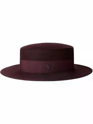MAISON MICHEL Kiki Felt Canotier Hat - Red
