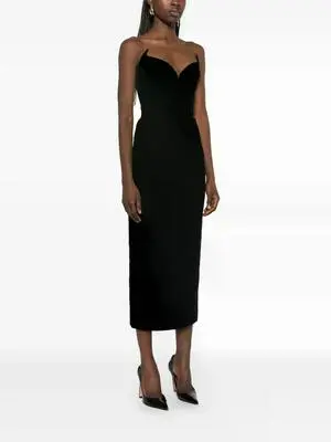 MUGLER Strapless Velvet Maxi Dress