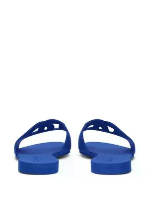 Dolce & Gabbana Logo-lettering Open-toe Slides - Blue