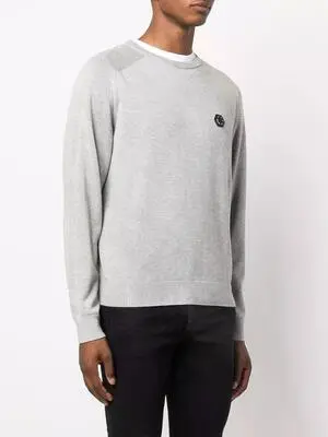 Philipp Plein Cotton Jumper With Logo Patch