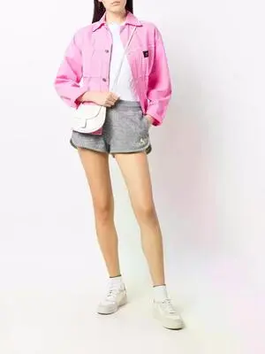 GOLDEN GOOSE Embroidered-logo Stretch-cotton Shorts