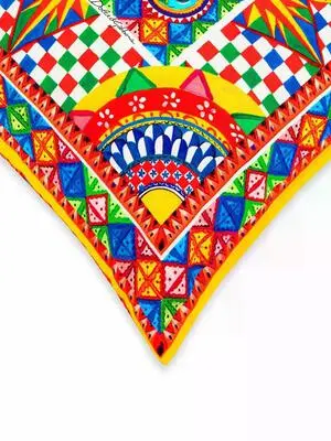 Dolce & Gabbana Medium Carretto-print Canvas Cushion