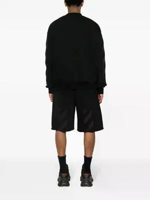 Off-White Diag-stripe Cotton Shorts - Black