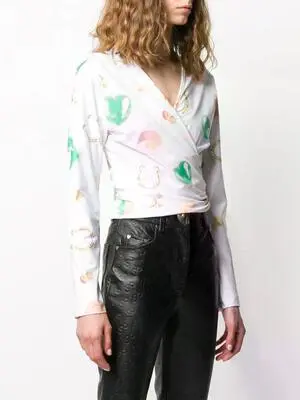 Saks Potts Lis Printed Wrap Top