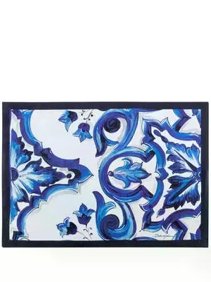 Dolce & Gabbana Blu Mediterraneo-print Placemat And Napkin Set - Blue