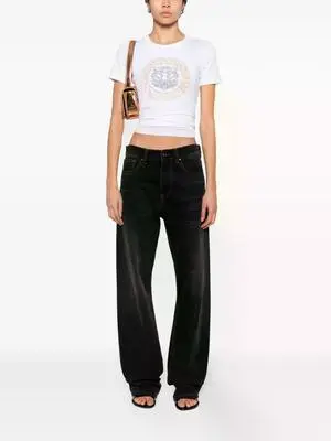 Just Cavalli Tiger Head-motif Studded T-shirt - White