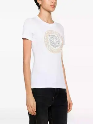 Just Cavalli Tiger Head-motif Studded T-shirt - White