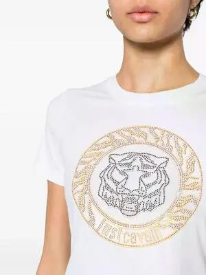Just Cavalli Tiger Head-motif Studded T-shirt - White
