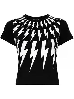 Neil Barrett Fair Isle Thunderbolt Print T-shirt