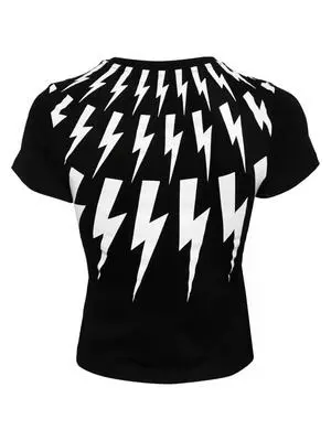 Neil Barrett Fair Isle Thunderbolt Print T-shirt