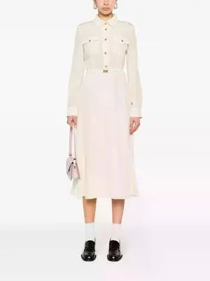 Miu Miu Micro-dot Crepe Midi Dress