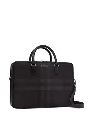 Burberry Ainsworth Briefcase With Iconic Check Pattern