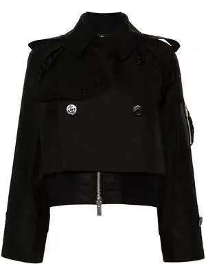 Sacai Layered Cropped Jacket - Black