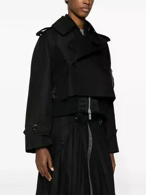 Sacai Layered Cropped Jacket - Black