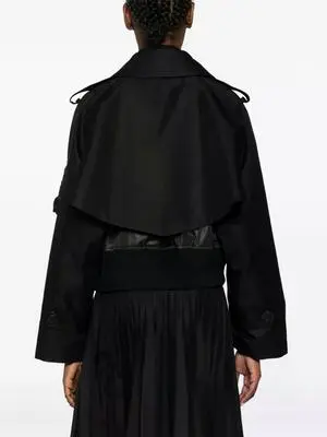 Sacai Layered Cropped Jacket - Black