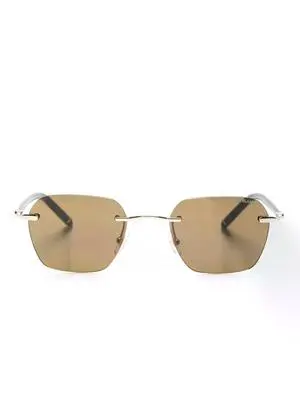 Montblanc Logo-plaque Square-frame Sunglasses - Brown