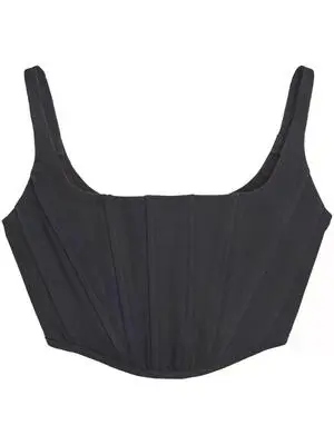 Marc Jacobs Denim Bustier Top - Black