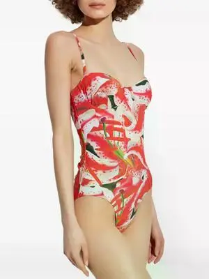 Tory Burch Floral Print One-piece Swimsuit - Pink