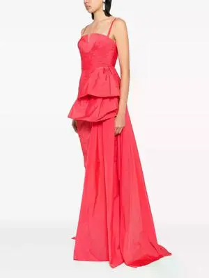 Zuhair Murad Draped Bodice Gown - Red
