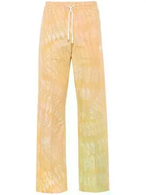 COUNTY OF MILAN Aop Feather Straight-leg Trousers - Neutrals