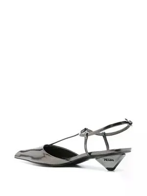 Prada Metallic Calf Leather Mules