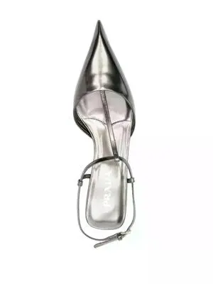 Prada Metallic Calf Leather Mules